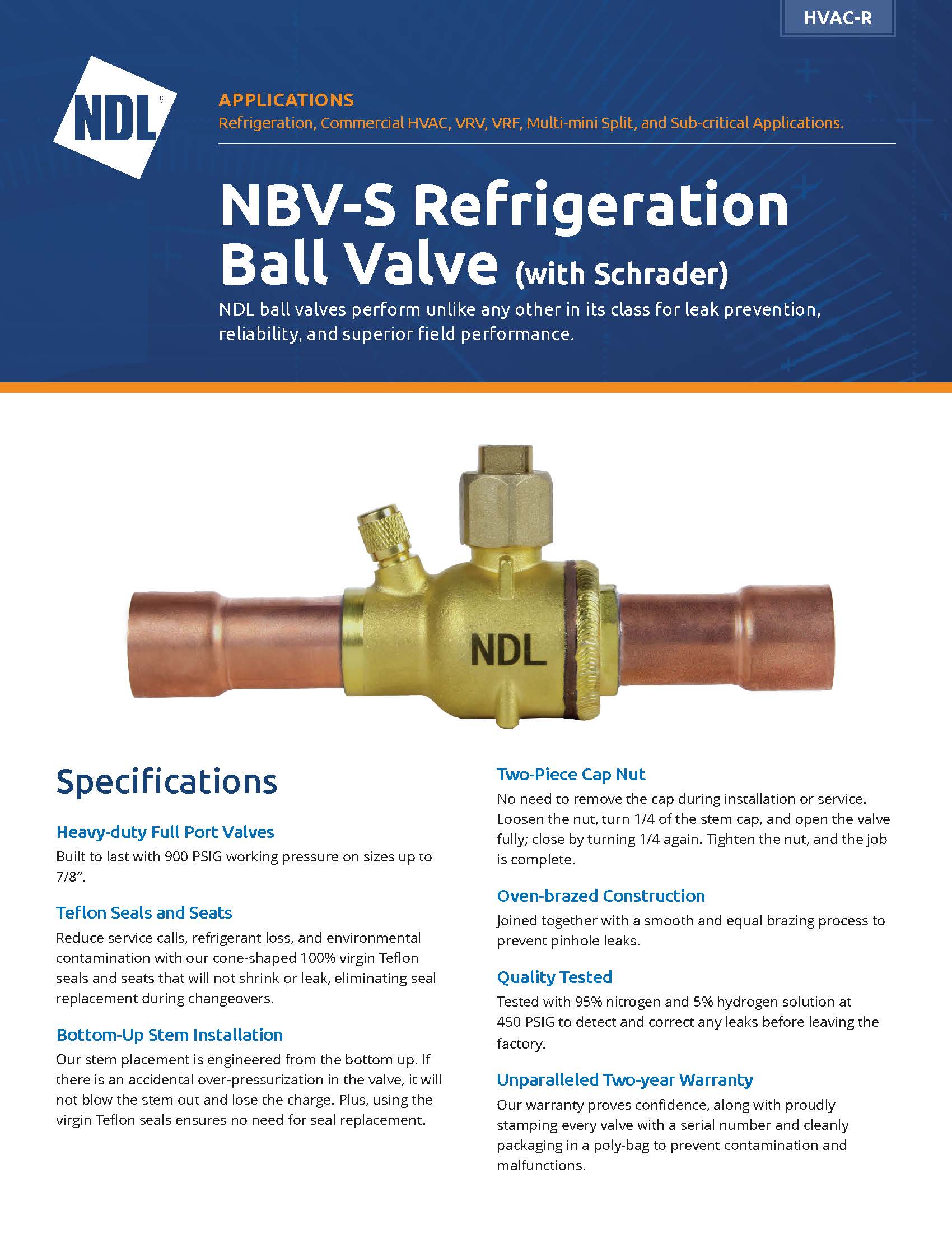 NDL-NBV-S-Full-Port-Ball-Valve-Sell-Sheet-5-2021 | NDL Industries