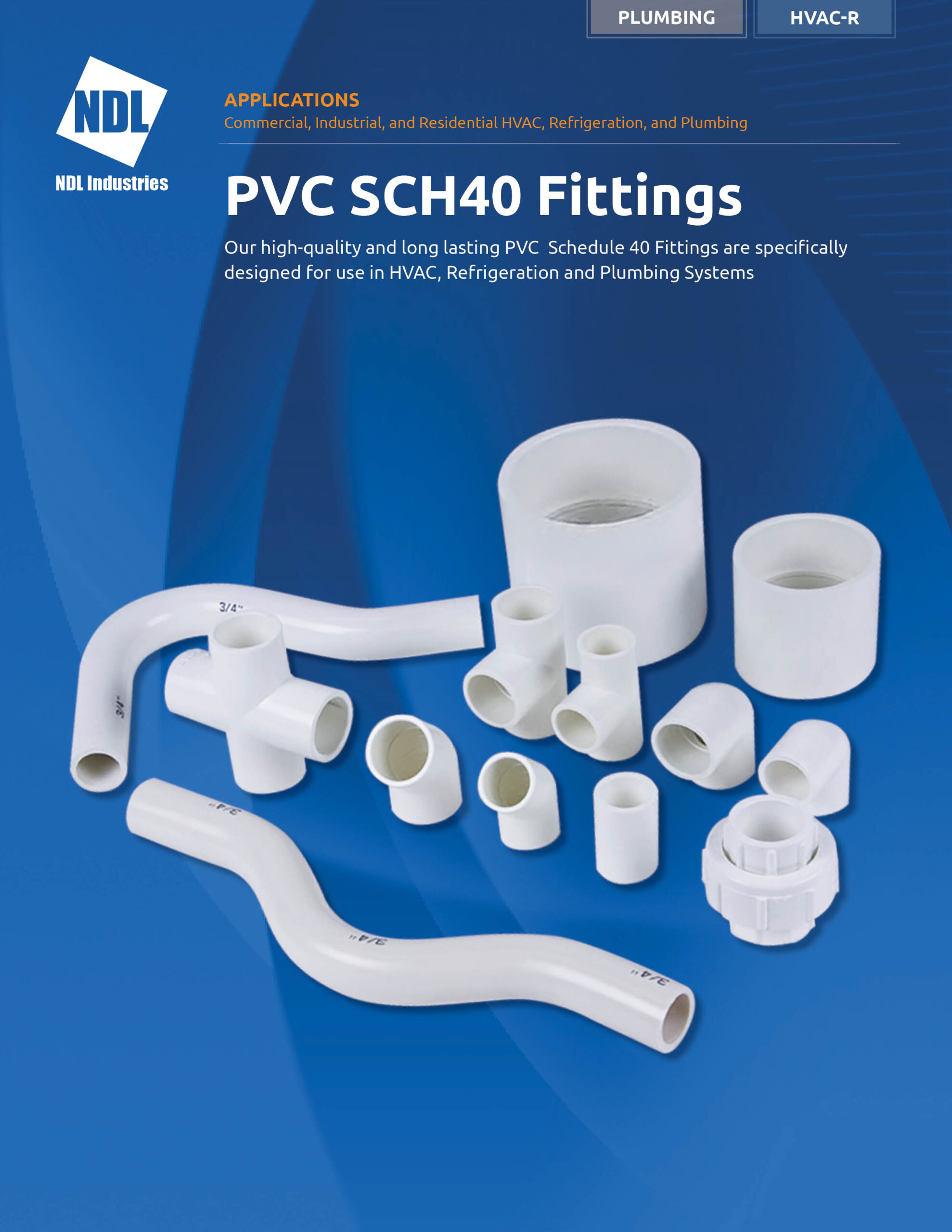 NDL Industries PVC SCH40 Fittings Product Brochure Cover | NDL Industries