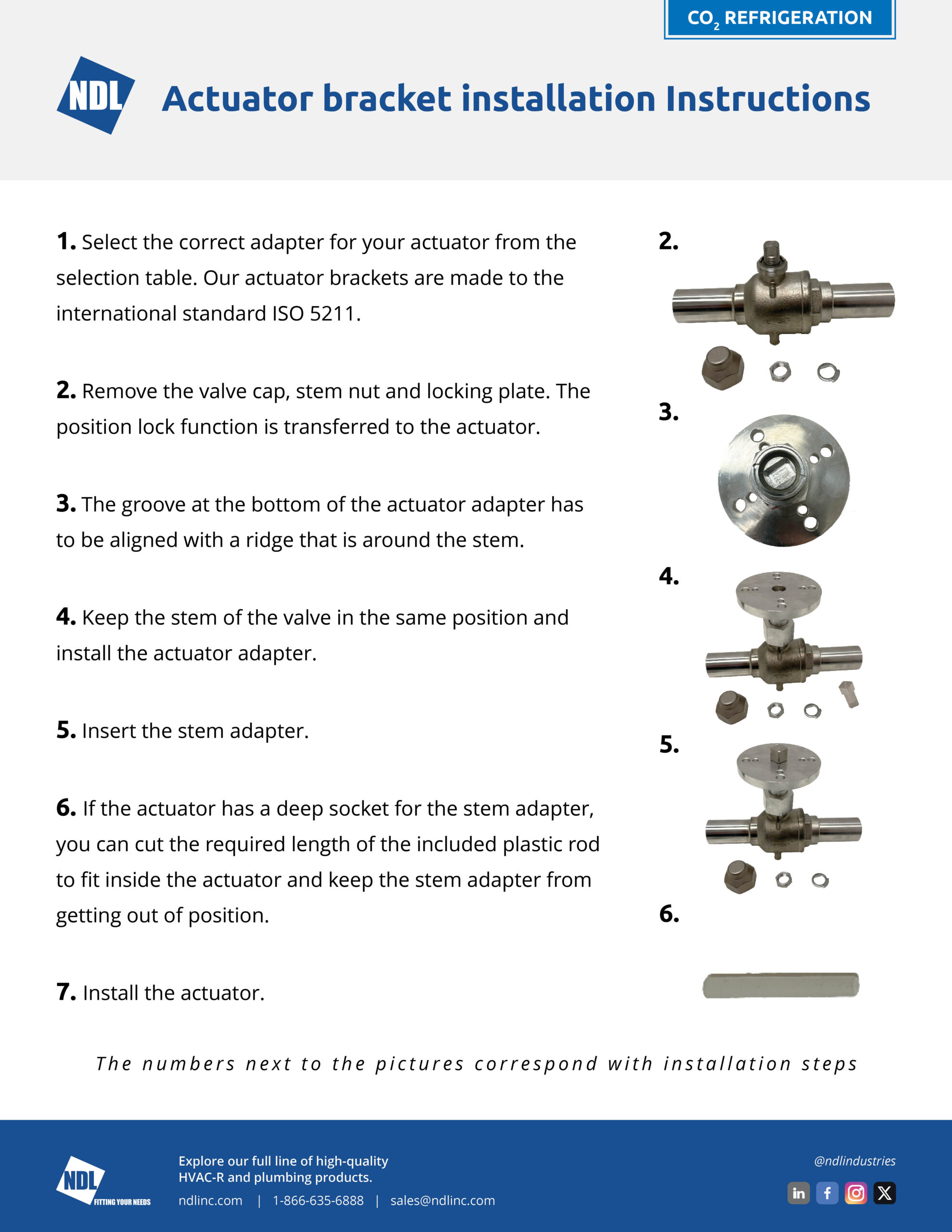Actuator Bracket Installation Instructions | NDL Industries