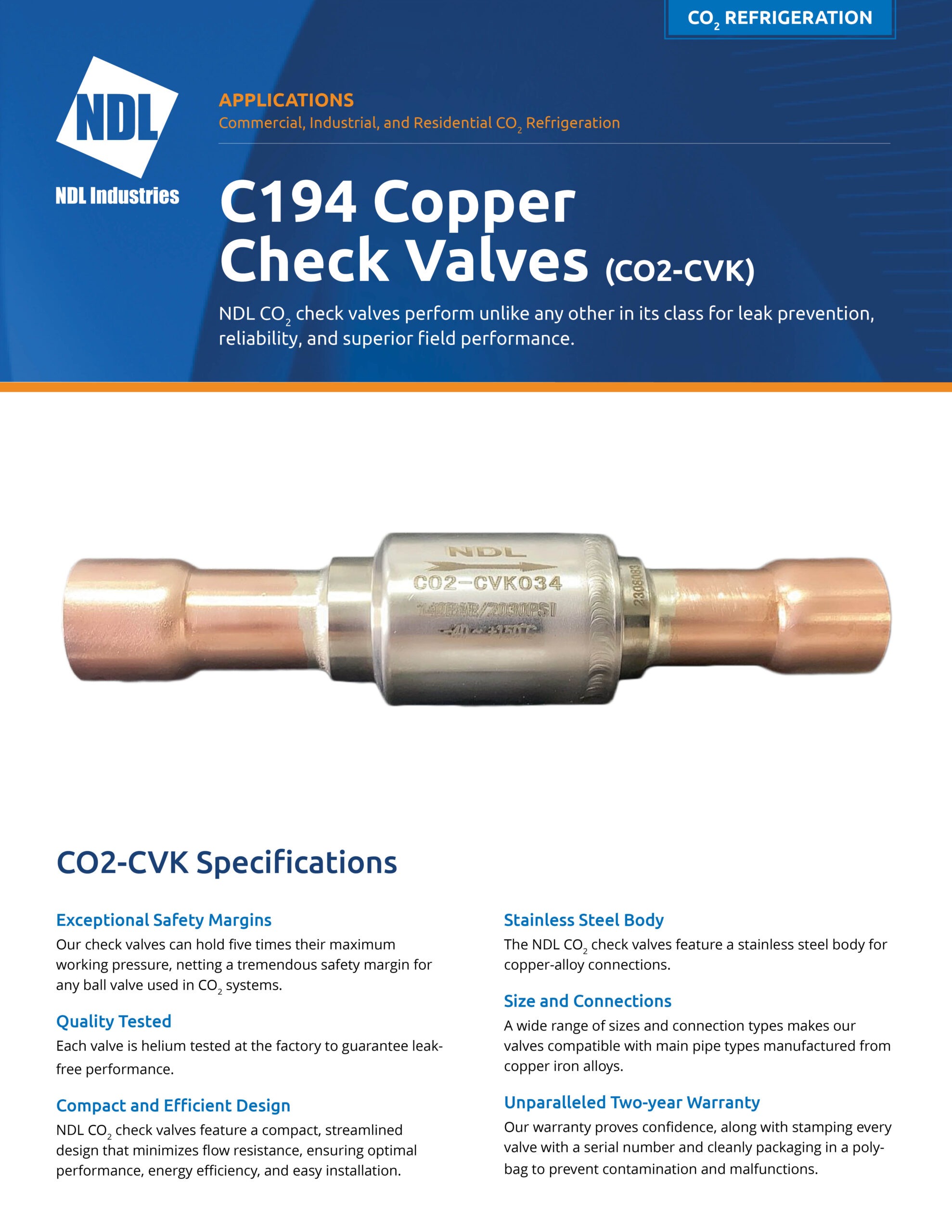 C194 Check Valves Information Sheet | NDL Industries